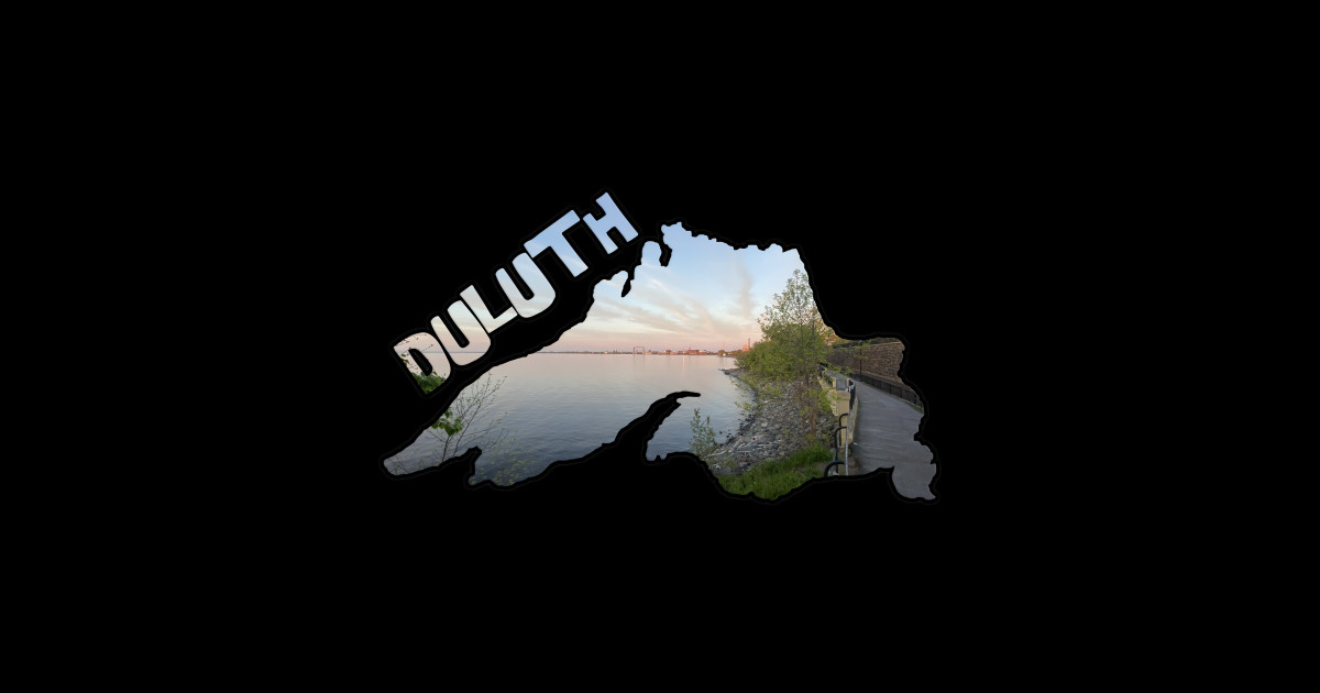 Lake Superior Outline (Aerial Lift Bridge & Duluth's Lakewalk) - Duluth ...