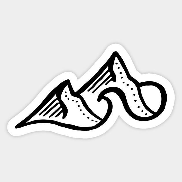 Simple Mountain and Wave - Mountains - Sticker | TeePublic