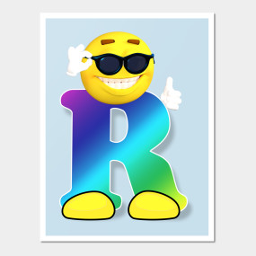 Letter R Alphabet Smiley Monogram Face Emoji Shirt for Men Women Kids ...