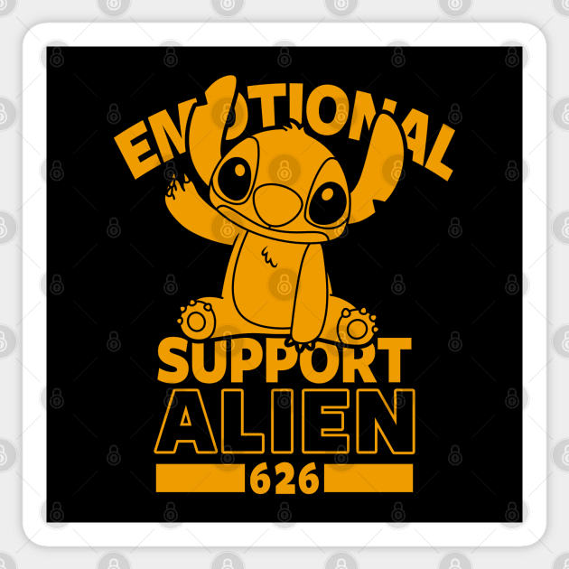 Emotional Support Alien - Funny - Sticker | TeePublic