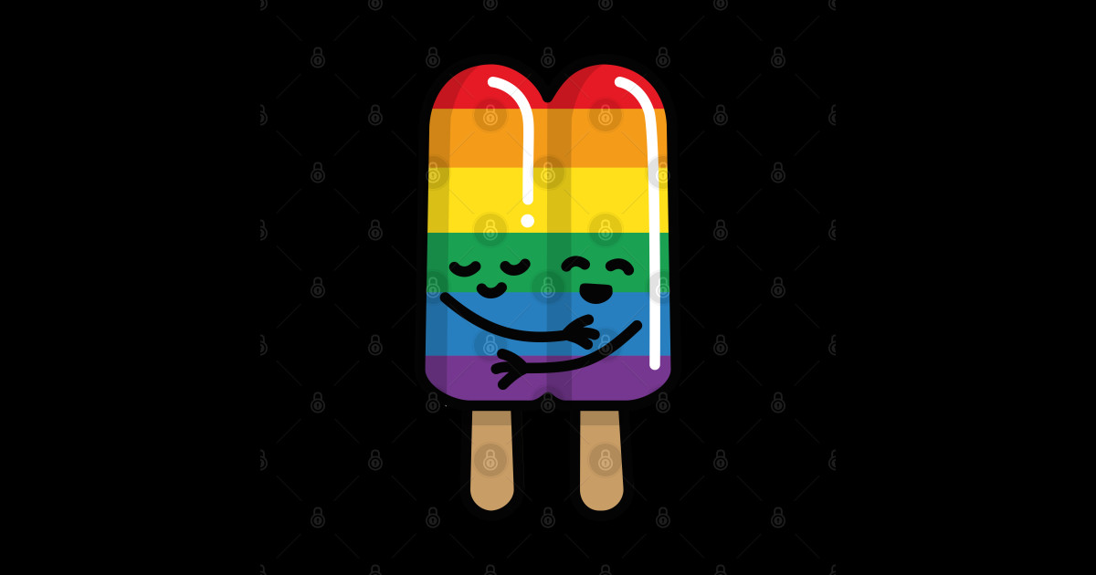 Lesbian Gay couple popsicle Rainbow flag LGBT love - Gay Marriage ...