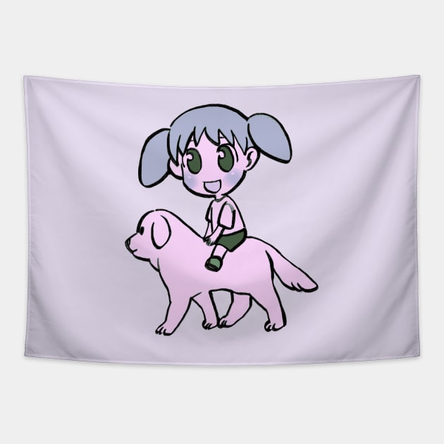 I draw chiyo chan riding her white dog tadakichi-san / azumanga daioh ...