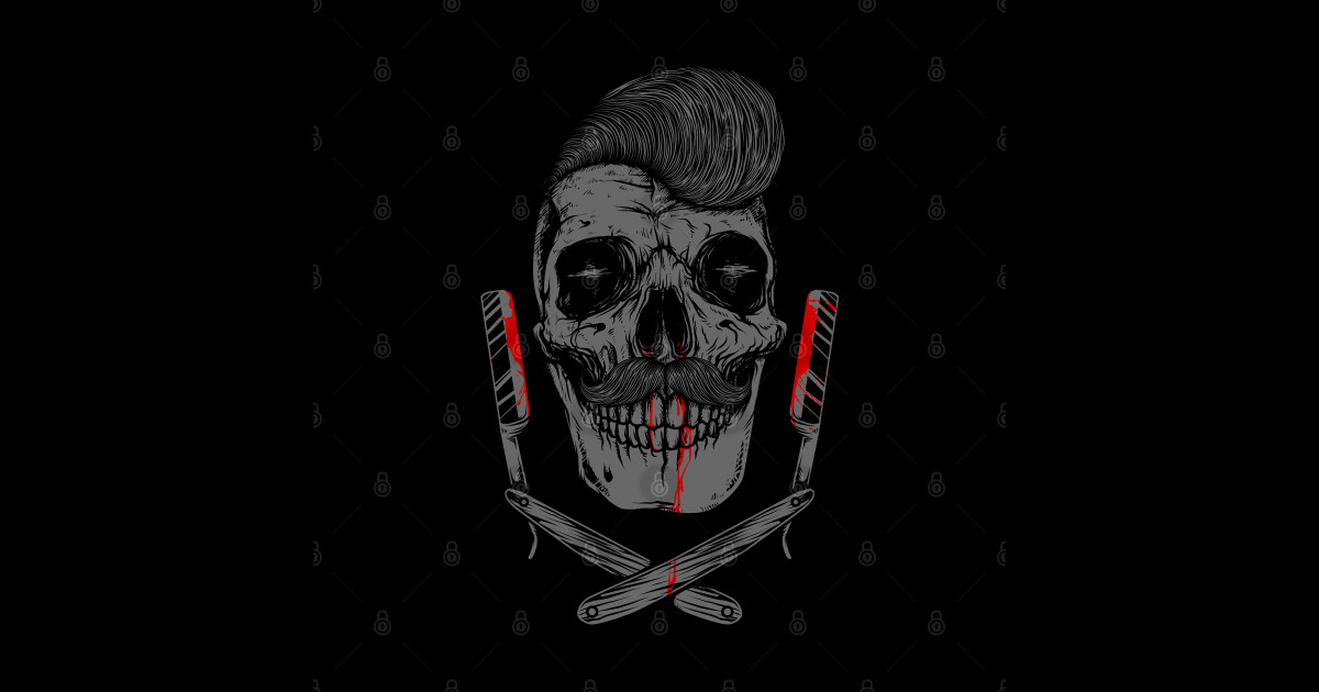 Skull Pomade - Pomade - Sticker | TeePublic