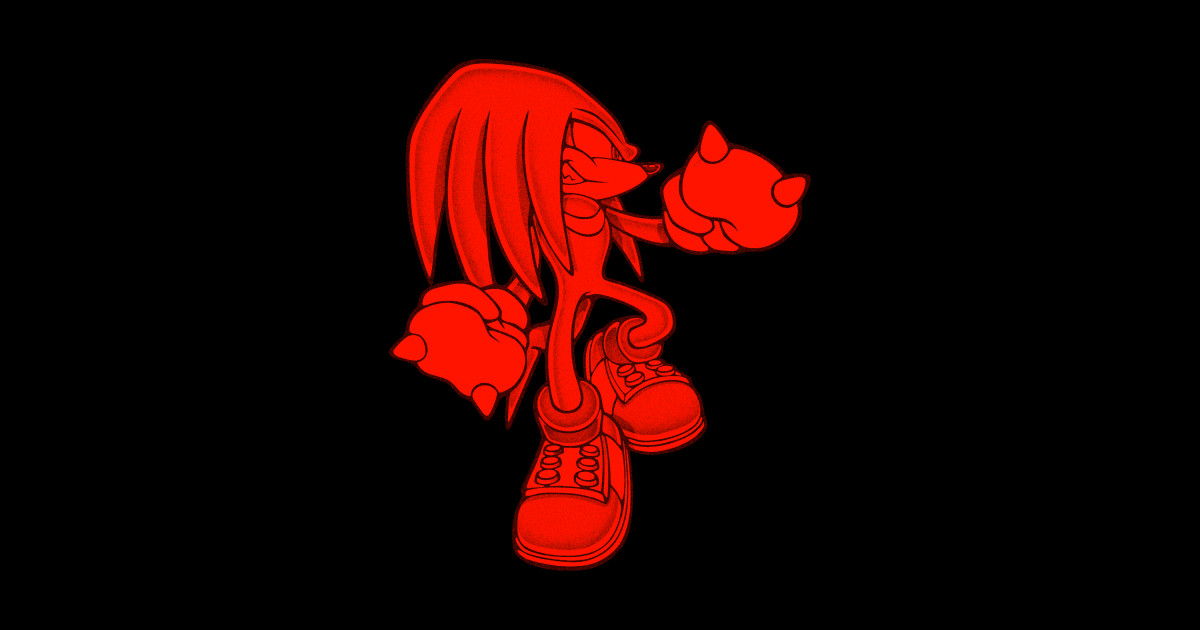 Knuckles - Red and Black - Knuckles The Echidna - Sticker | TeePublic
