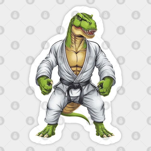 T-Rex Dinosaur Karate - T Rex Dinosaur Karate - Sticker | TeePublic