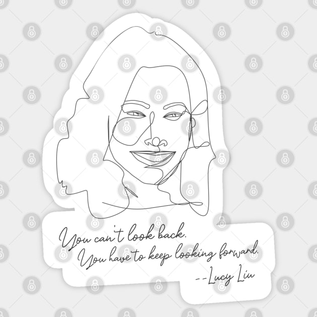 Lucy Liu Line Art - Line Art - Sticker | TeePublic