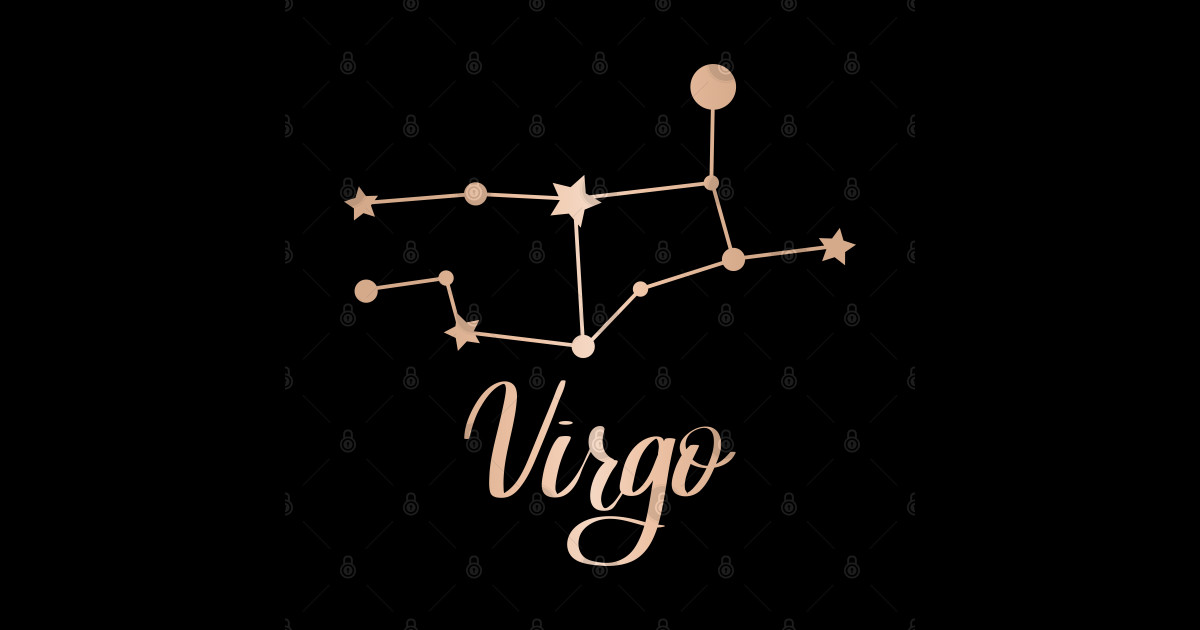 Virgo Zodiac Constellation in Rose Gold - Virgo - Posters and Art ...
