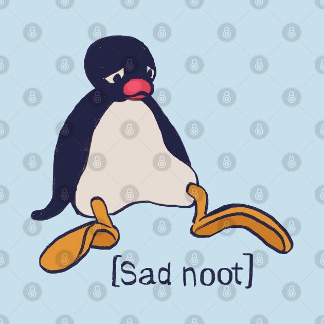 sad noot sitting penguin meme / pingu - Pingu - T-Shirt | TeePublic