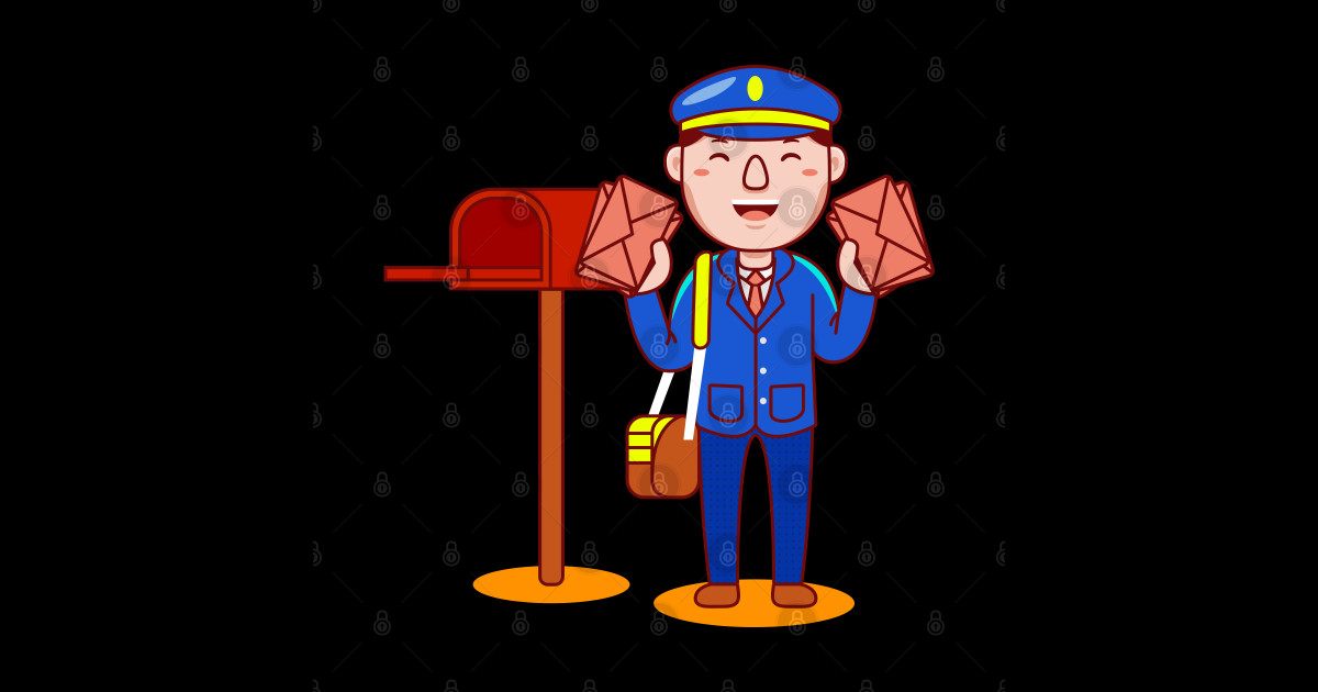 Cute Postman Cartoon - Postman Cartoon - Sticker | TeePublic
