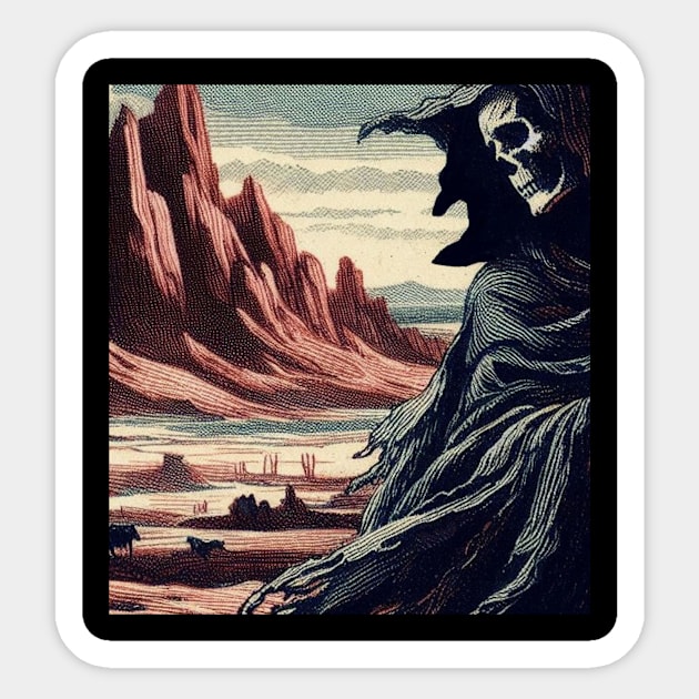 The Grim Reaper in a Desert Landscape - Grim Reaper Skeleton Desert ...