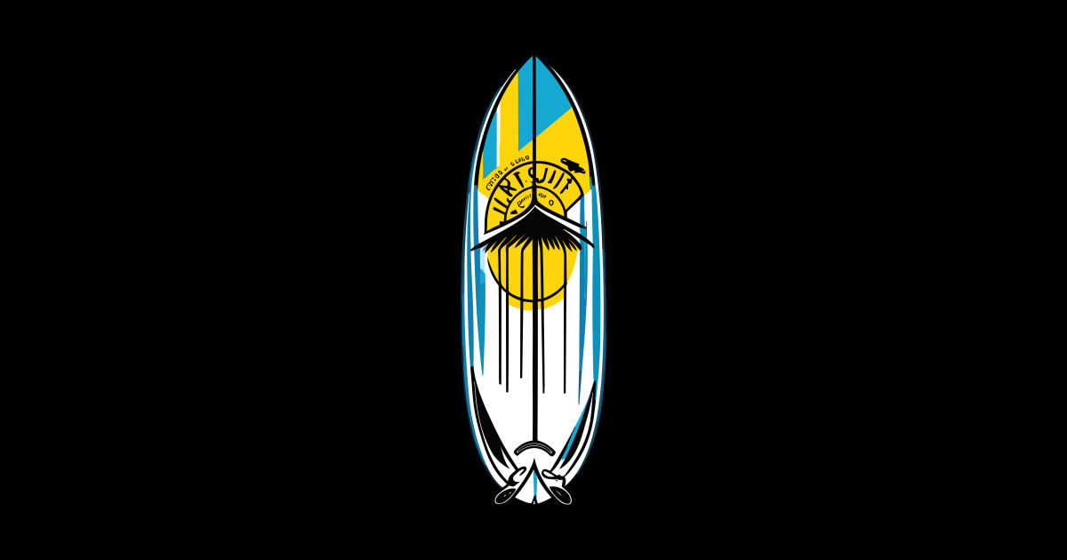 surfboard art, surfing surfer vibes, v25 - Surfboard - Sticker | TeePublic
