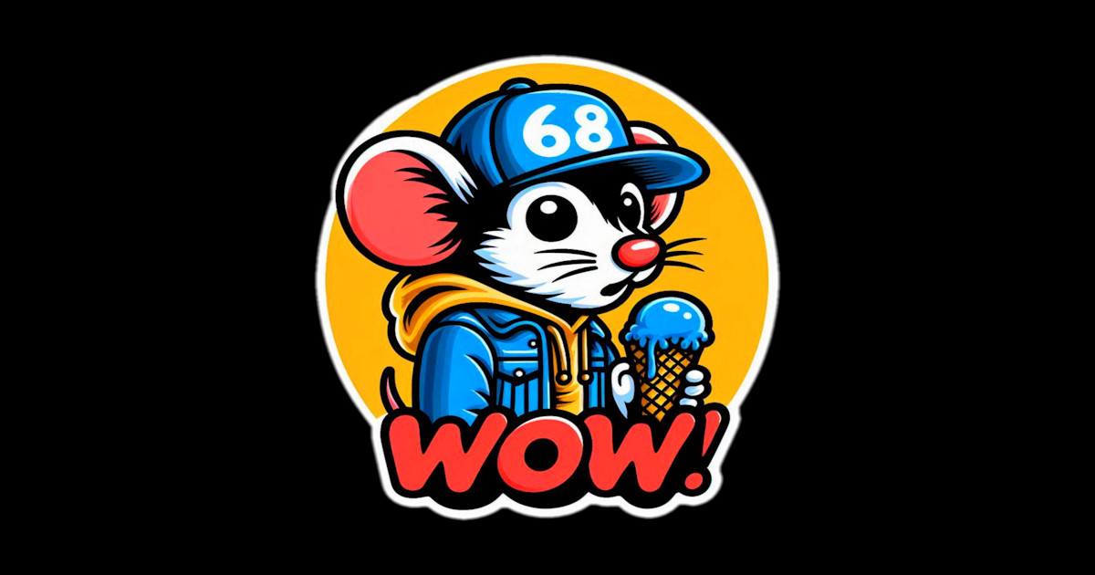 MOUSE EATING ICE CREAM - Mouse Eating Ice Cream - Sticker | TeePublic