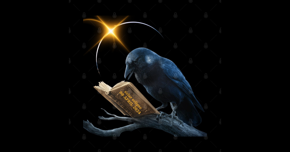 THE CROW READING SOLAR ECLIPSE - The Crow Solar Eclipse - Sticker ...