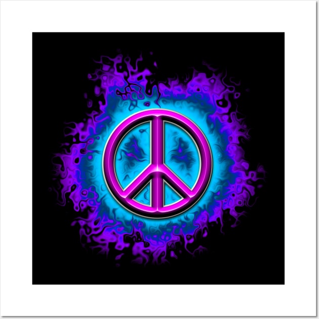 pink fire peace sign - Pink Fire Peace Sign - Posters and Art Prints ...