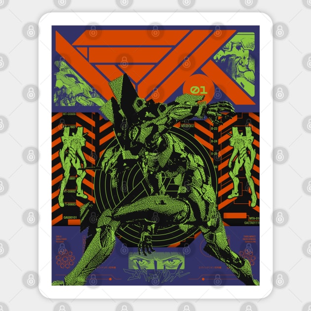 NGE EVA 01 poster - Evangelion - Sticker | TeePublic