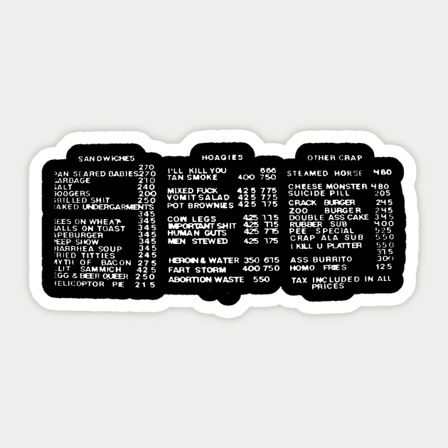 The Menu - Menu - Sticker | TeePublic