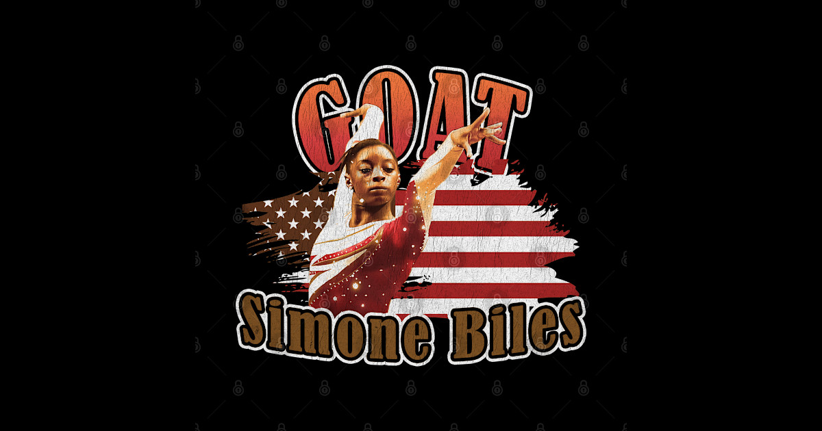 The GOAT // Simone Biles // Vintage - Gymnastics - Sticker | TeePublic