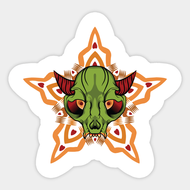 The Devil Skull - Skull Design - Sticker | TeePublic