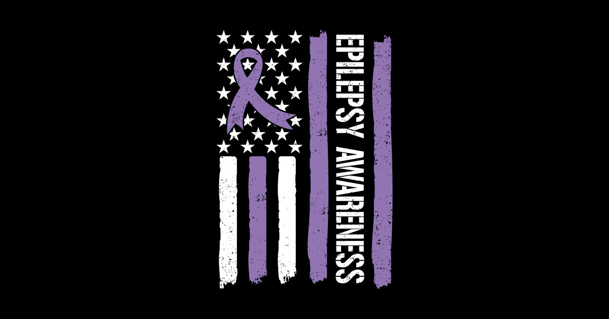 Epilepsy Awareness Month American Flag Ribbon - Epilepsy Awareness ...
