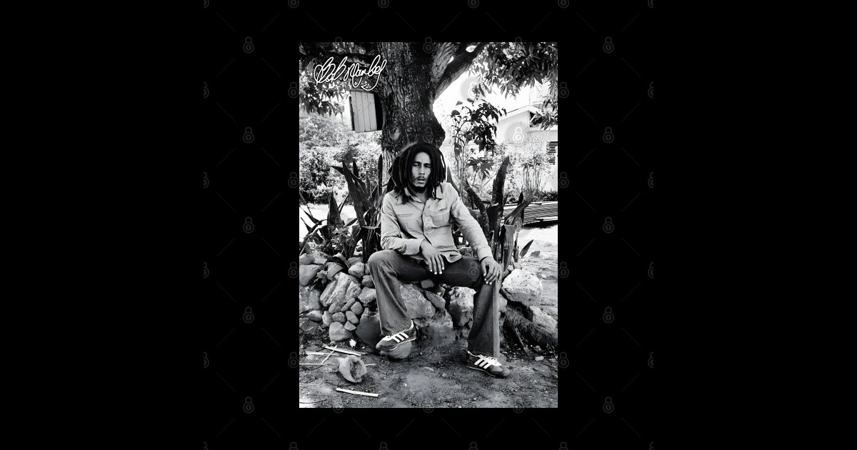 Reggae Bob Marley Relaxing under the tree - Reggae - Sticker | TeePublic