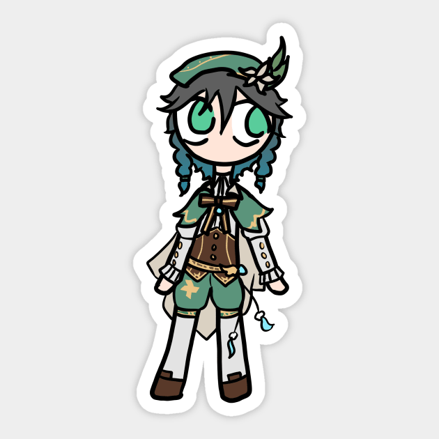 Venti Genshin Impact Simple Chibi Sticker And Others - Venti - Sticker ...