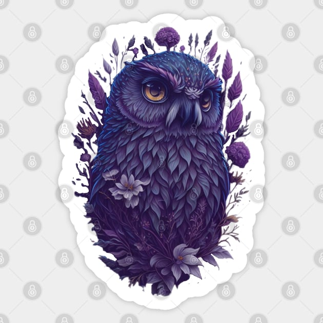 Flower Power Owls - Owl - Sticker | TeePublic