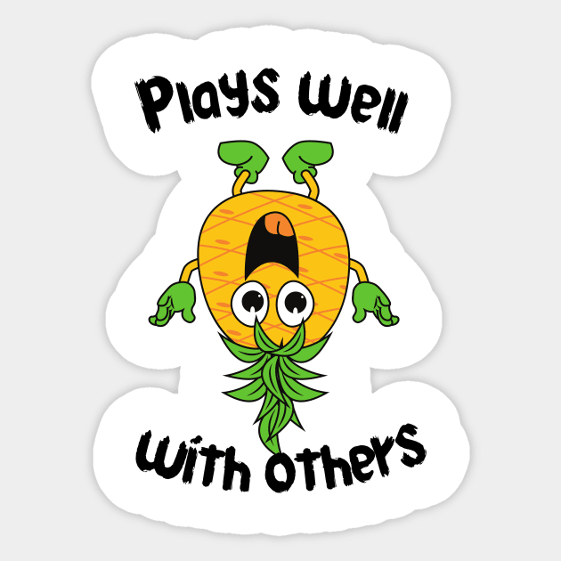upside down pineapple - Upside Down Pineapple - Sticker | TeePublic