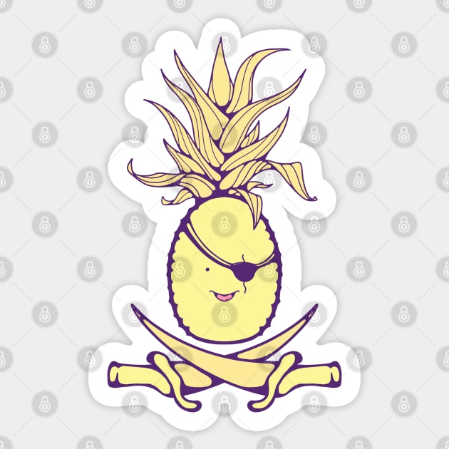 Pineapple Pirate Flag - Pirate Flag - Sticker | TeePublic