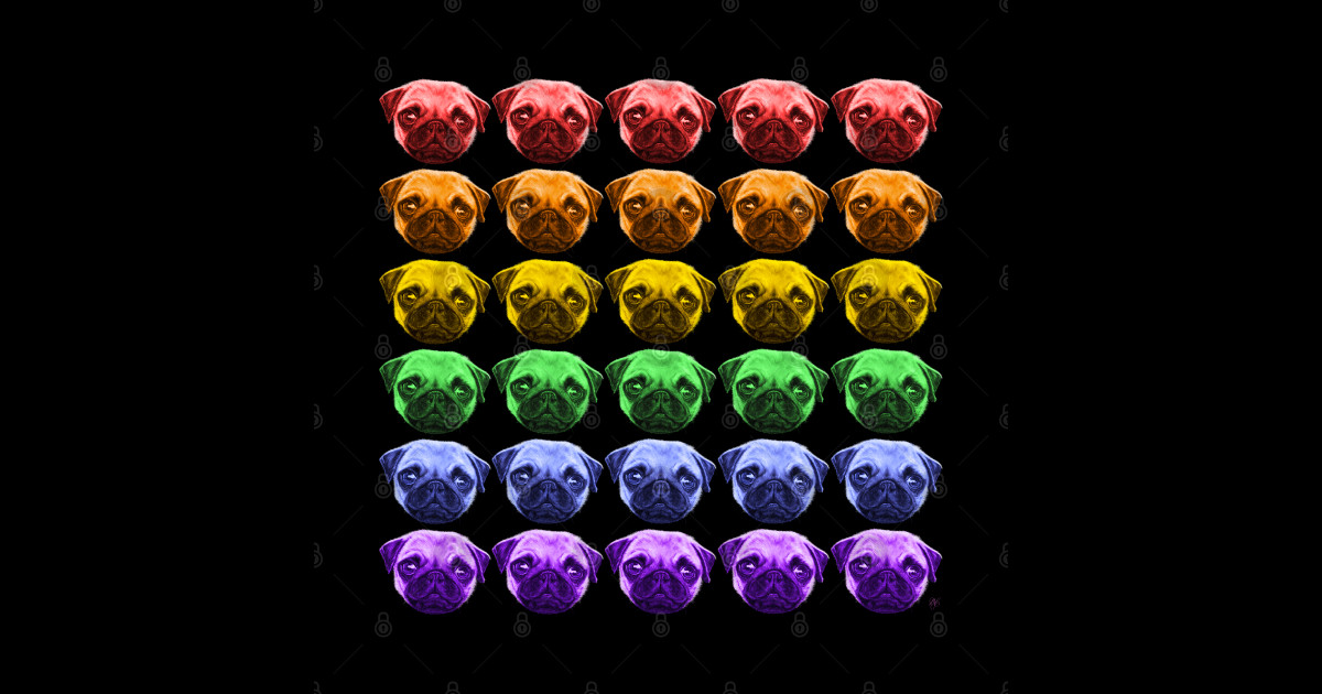 Pug Pride LGBT Rainbow Flag Gay Dog Lover - Pug - Sticker | TeePublic