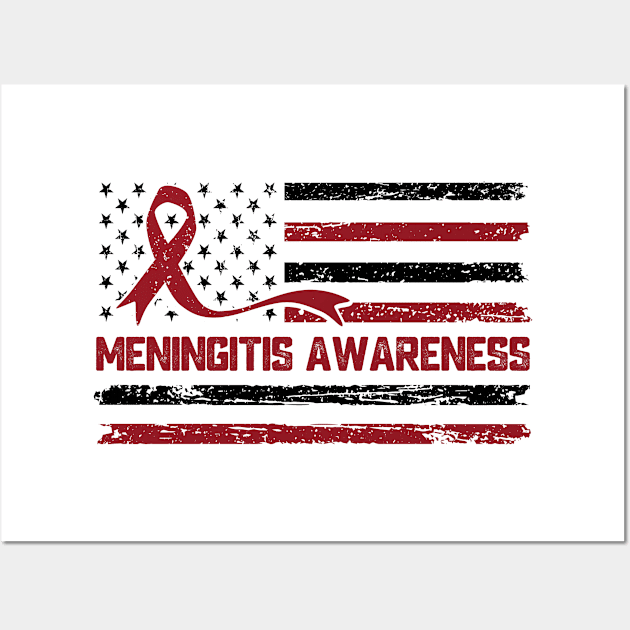 Meningitis Awareness Month American Flag Ribbon - Meningitis Awareness ...