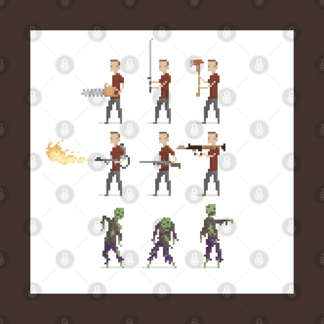 Zombie Apocalypse Pixel Art - Zombie - T-Shirt sold by Shmi Skywalker ...