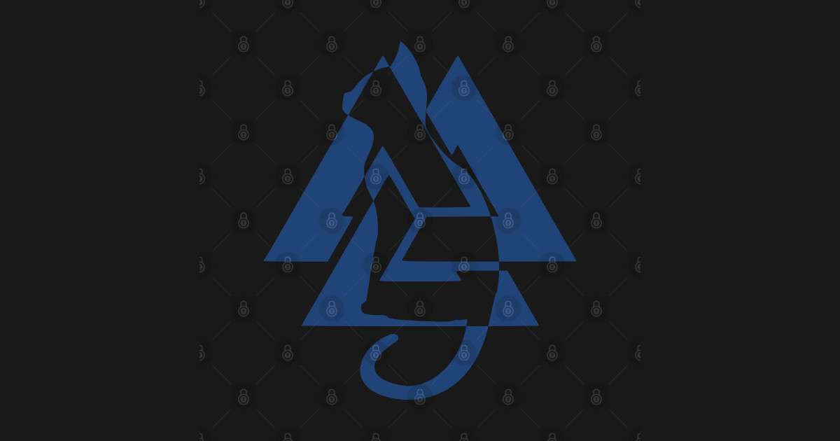 Blue Valknut Cat Silhouette | Norse symbos | Knot - Thevalknut - T ...