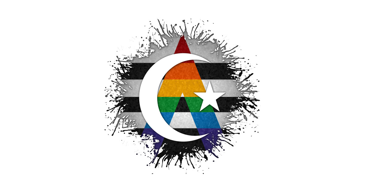 Paint Splatter LGBT Ally Pride Flag Star and Crescent Symbol - Allyship ...