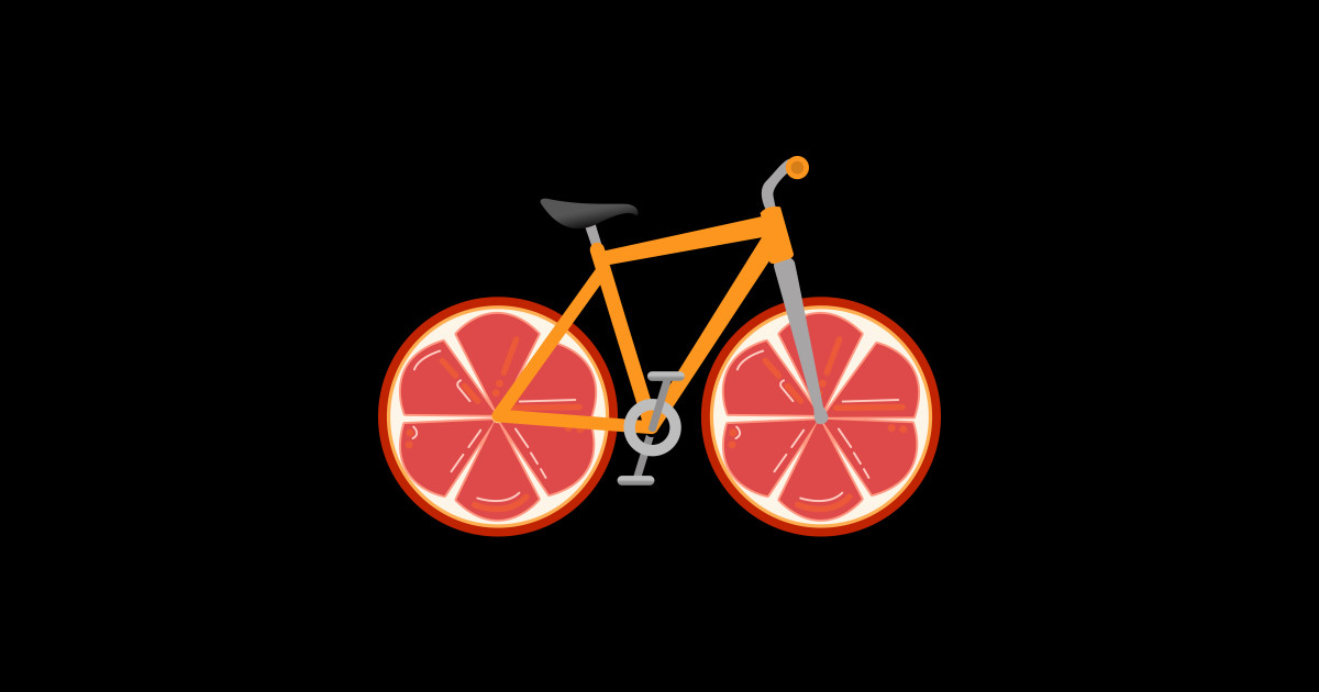 Juicy Citrus Grapefruit Wheels Bicycle - Grapefruit - Sticker | TeePublic