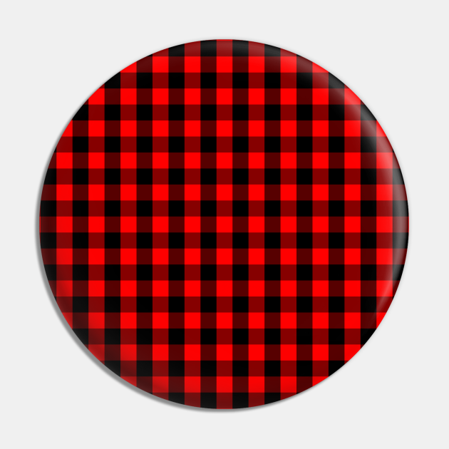 Mini Red And Black Buffalo Check Plaid Tartan Buffalo Plaid Pin