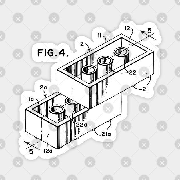 Lego Piece Patent Blueprint - Lego - Magnet | TeePublic
