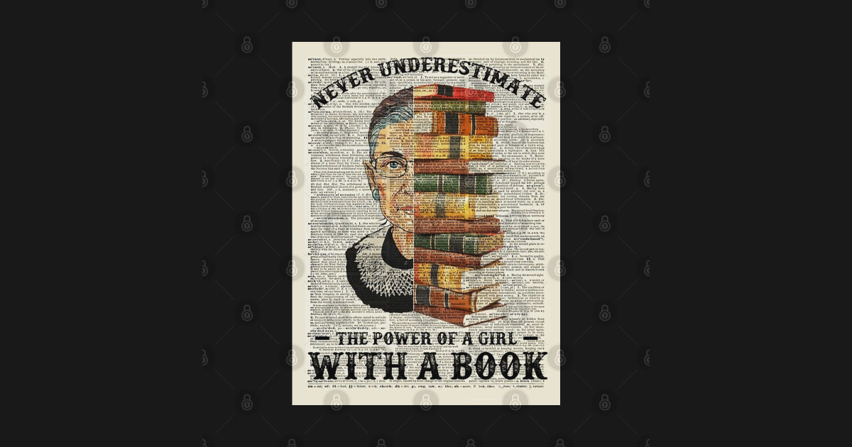 the power of a book - Rip Rbg - Sticker | TeePublic