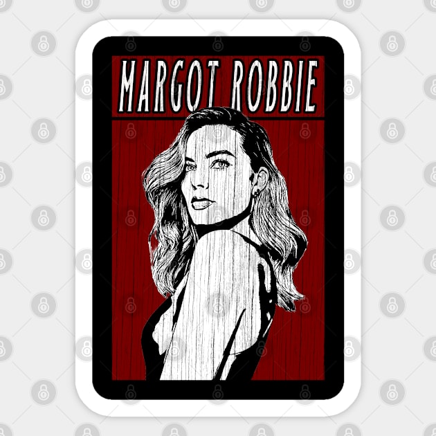 Vintage Retro Margot Robbie - Margot Robbie - Sticker | TeePublic
