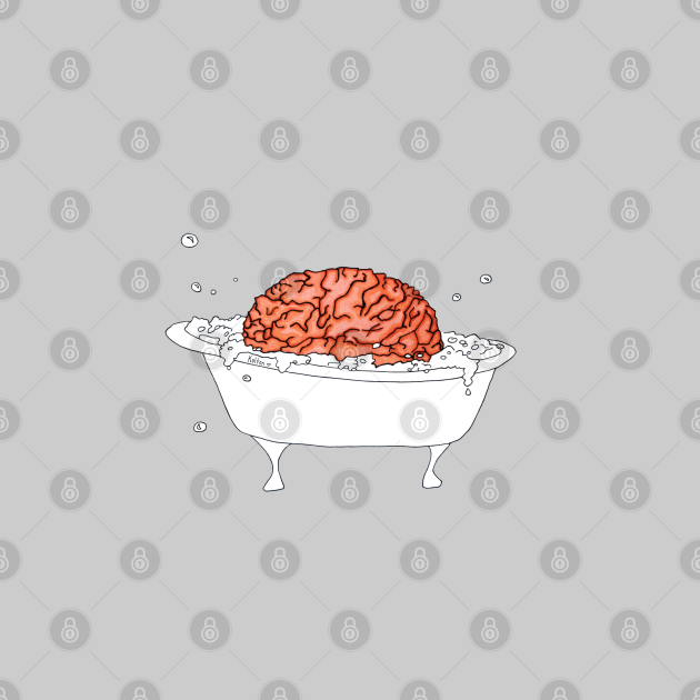 Brain Bath · Brain in a tub taking a bubble bath · simple illustration ...