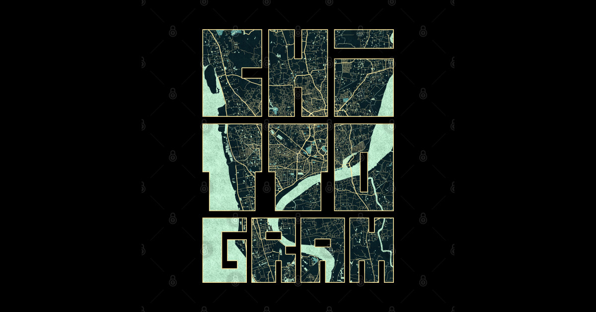 Chattogram, Bangladesh City Map Typography - Summer - Chattogram ...