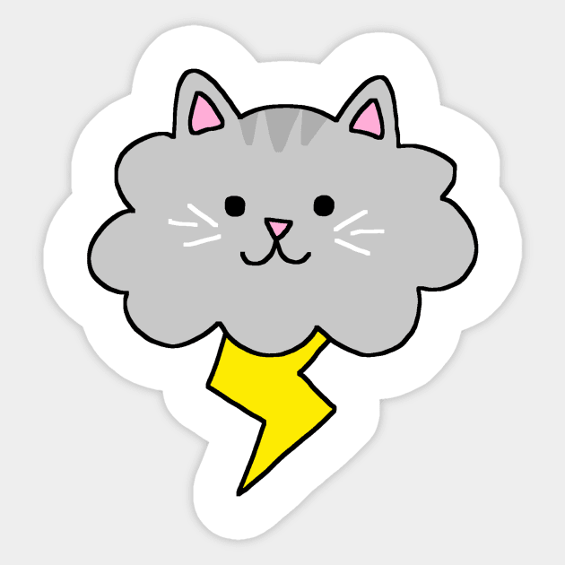 cat lightning - Cat - Sticker | TeePublic