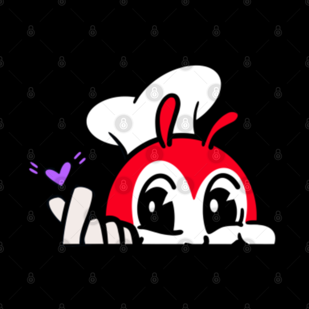 JOLLIBEE PEEKING FINGER HEART FILIPINO STICKER - Jollibee - Tapestry ...