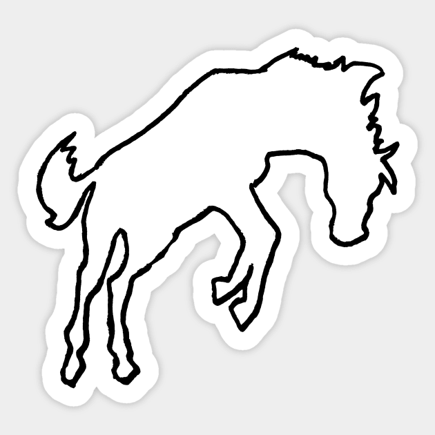 bucking horse outline drawing