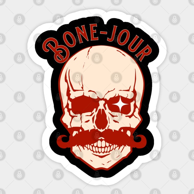 Bone-Jour It's Halloween - Halloween - Sticker | TeePublic