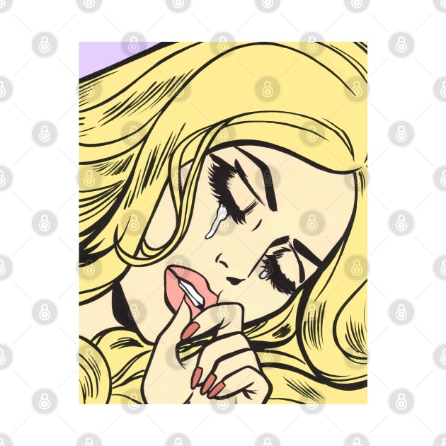 Blonde Crying Comic Girl Pop Art T Shirt Teepublic