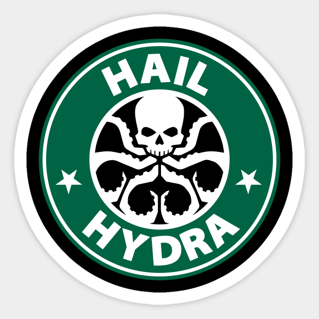 Hydra Coffee - Hail Caffeine - Hail Hydra - Sticker | TeePublic