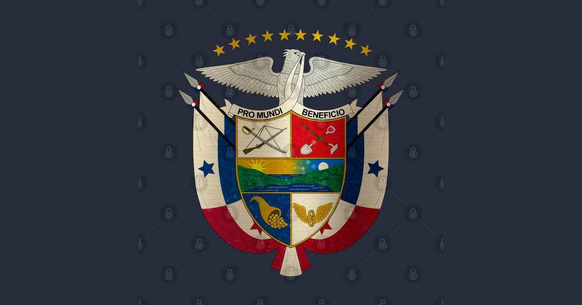 Panama Coat of Arms and Starry Nights Shield - Panama - T-Shirt | TeePublic