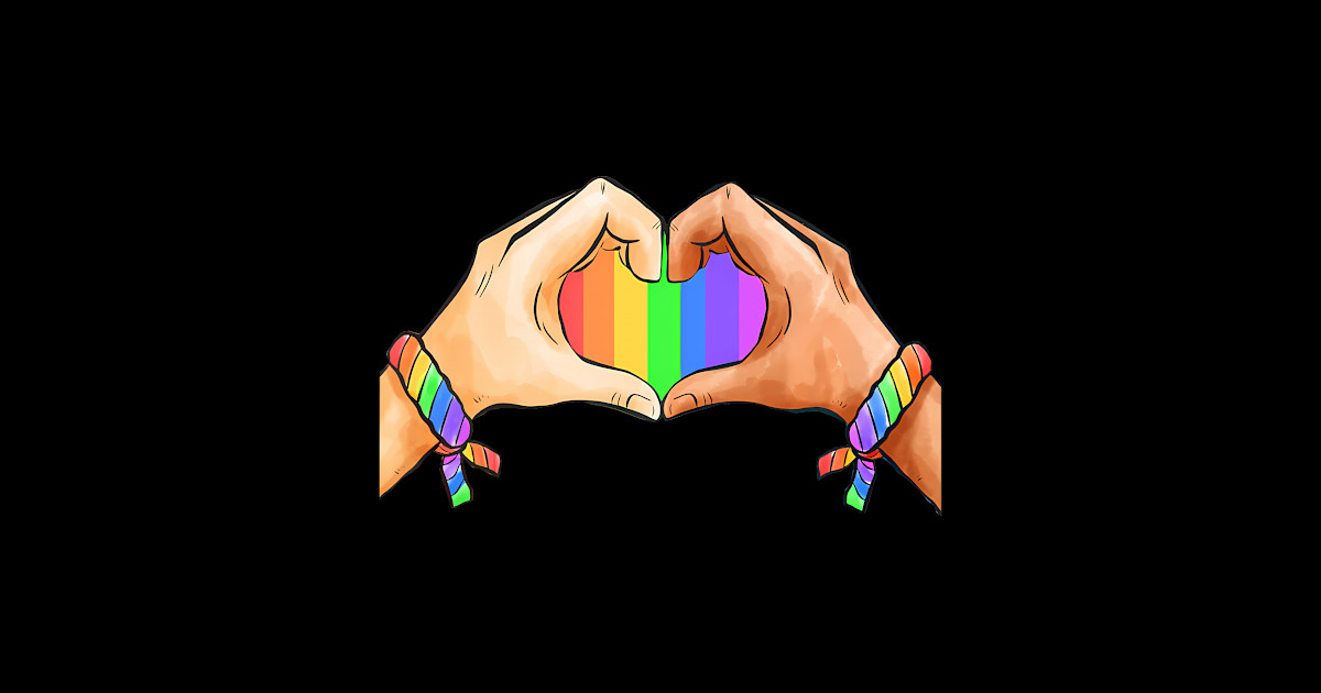 Gay Pride Clothing LGBT Flag Heart Unity - Heart Unity - Sticker ...