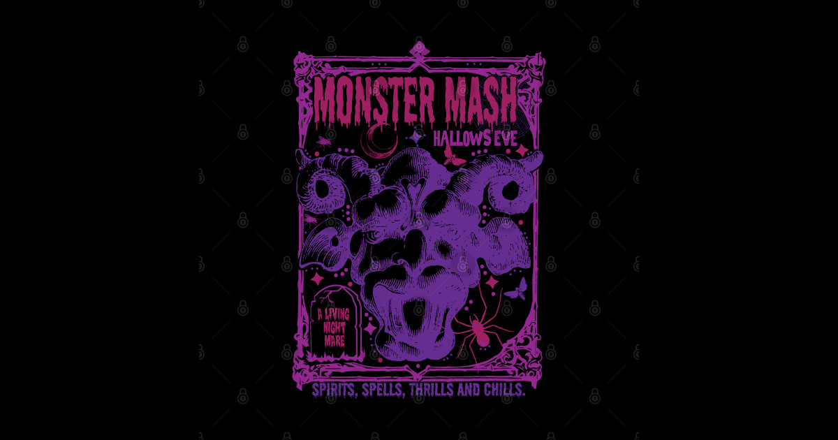 Monster Mash Halloween Creepy Vintage Poster Style - Halloween ...