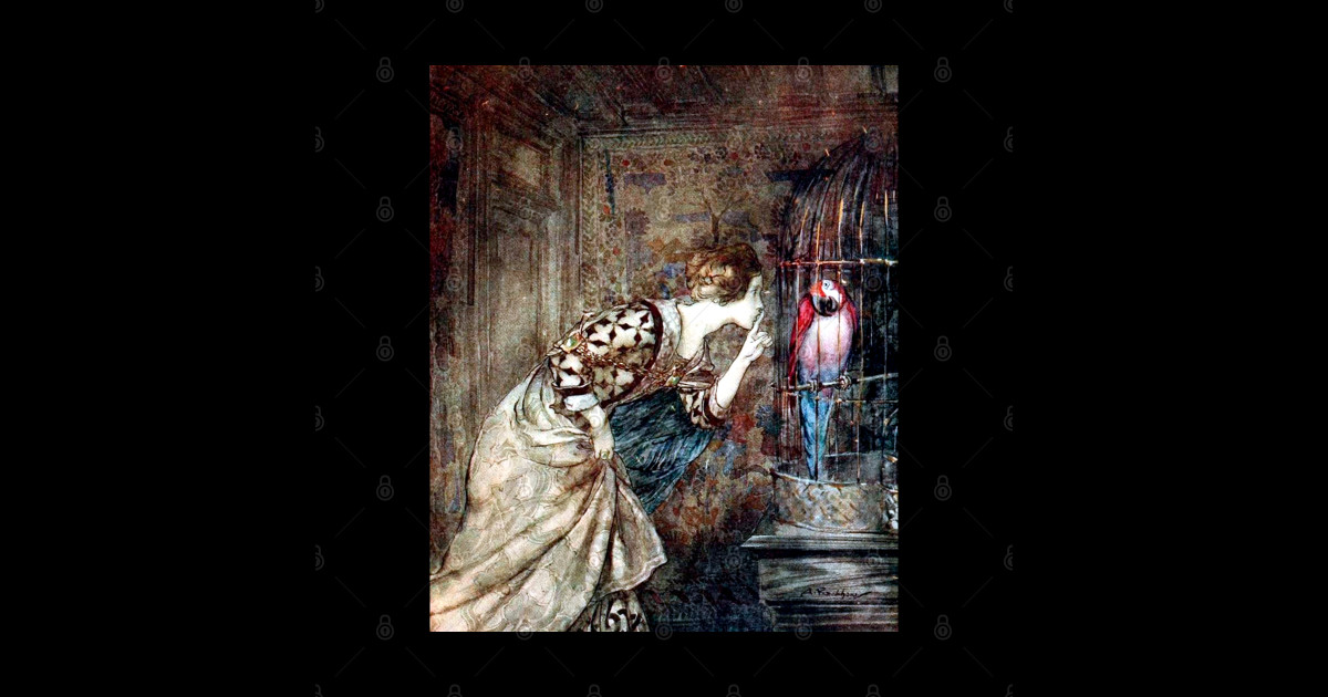 Mary Colven and the Parrot - Arthur Rackham - Mary Colven - Sticker ...